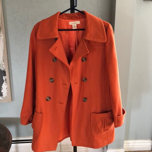 Sundance | Jackets & Coats | Orange Pea Coat From Sundance | Poshmark